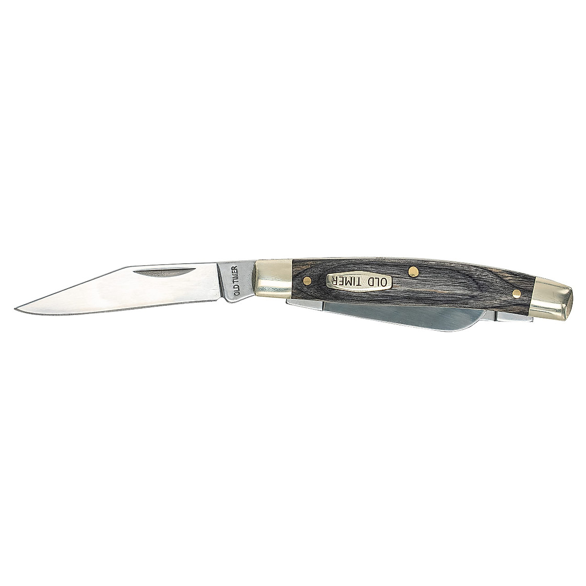 Old Timer Heritage Series 34OT Middleman 5.7in Traditional Folding Pocket Knife with Stainless Steel Clip Point Blade, Sheepsfoot Blade, Pen Blade, and Laminate Handle for Hunting, EDC, and Outdoors