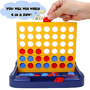 IAMGlobal 4 in a Row, Board Games, Four in a Row Game, Travel Size Line Up 4, Classic Family Toy for Kids and Family for Fun (9.8 Inch)