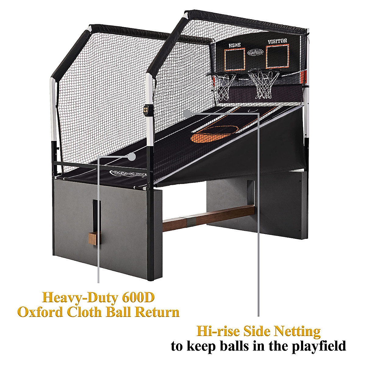 Barrington Billiards Urban Collection Arcade Basketball Game with Electronic Scoring and 7-inch Basketball Set, White