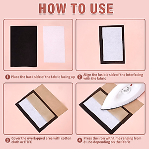 Medium Weight 12"X 30 Yards Fusible Interfacing for Sewing,Iron-On Non-Woven Interfacing Fabric,Polyester Single-Sided Interfacing for Sewing Supplies