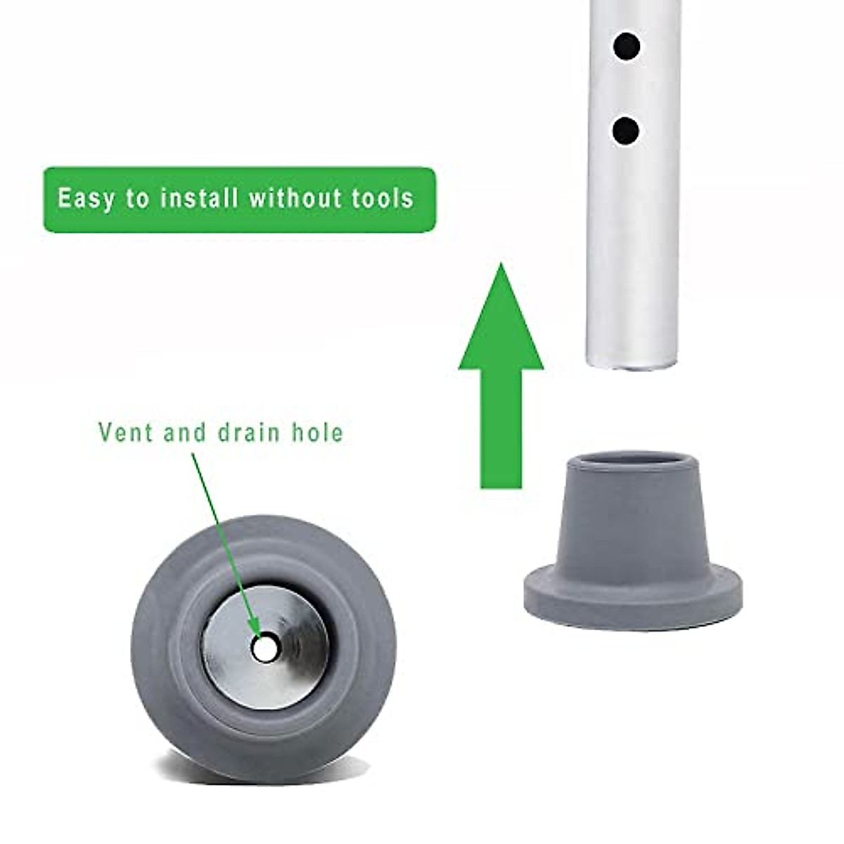 Shower Chair Replacement Parts for Non Slip Shower Bench, Fits 1-1/8" Tubing,Pack of 4