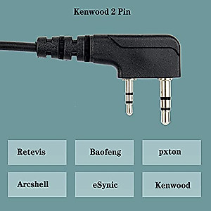 Retevis Behind-The-Head Walkie Talkie Earpiece with Boom Mic 2 Pin, Compatible RT22 RT21 H-777 RT68 RT19 pxton Arcshell Walkie Talkies, Two Way Radio Headset with Finger PTT(1 Pack)