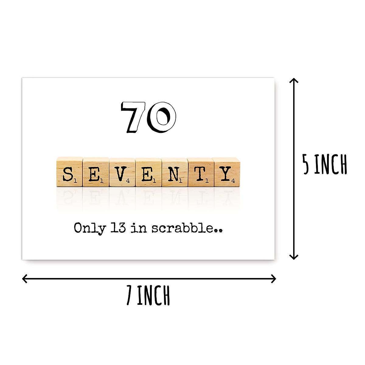OystersPearl Scrabble 70Th Decade Birthday Card - 70 Its Only 13 In Scrabble - Birthday Greeting Card - Funny Greeting Card - Meaningful Greeting Cards.