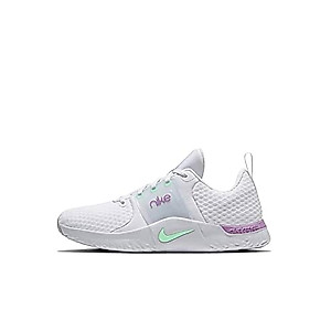 Nike Women's Renew in Season TR 10 Shoe, White/Green Glow-Violet Shock, 8.5 M US
