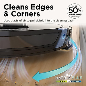 Shark AV2610WA AI Ultra 2in1 Robot Vacuum & Mop with Sonic Mopping, Matrix Clean, Home Mapping, HEPA Bagless Self Empty Base, CleanEdge Technology, for Pet Hair, Wifi, Works with Alexa, Black/Gold