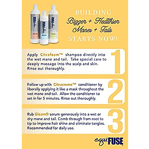 EquiFUSE Gleam Moisturizer + Shine Serum for Horses | detangles Even The unruliest Manes and Tails | Provides Long-Lasting Shine | 8oz