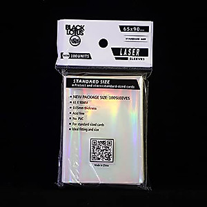 Black Lotus 100CT Double Side Foil Gemstone Rainbow Laser Flashing Card Sleeves Trading Cards Shield Magic Card Protector Holographic Flashing Protective Idol Cover (Rainbow 65x90mm)