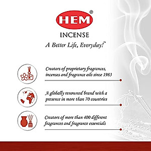 HEM Red Rose Incense Sticks (Pack of 6 -120 count, 301g) | Natural Fragrance For Aromatic Environment | Incense For Stress Relief, Relaxation and Air Purifier