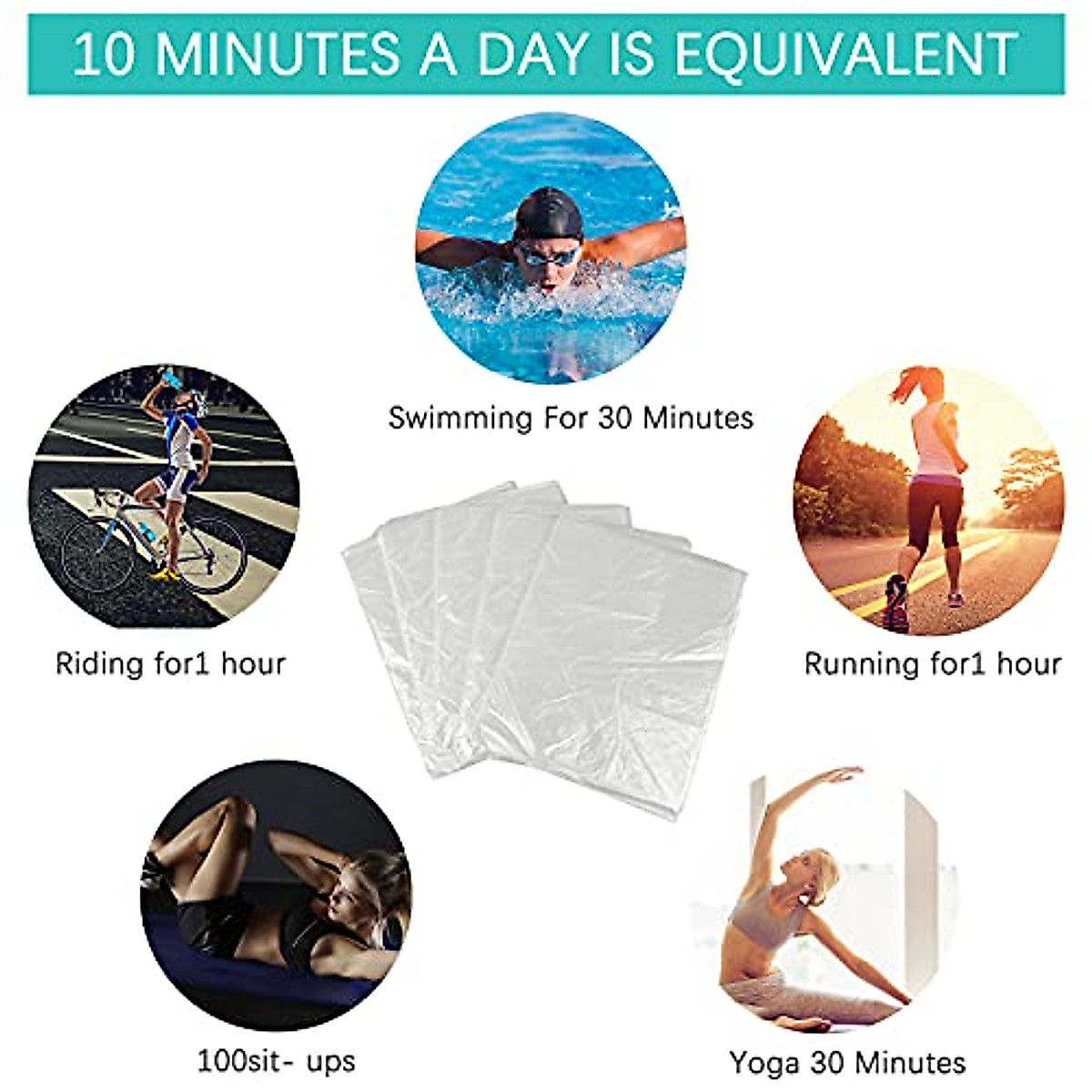 Disposable Sauna Sheeting Blanket Liners Plastic Sheeting Body Wrap ，Used Inside a Far Infrared Sauna Blanket Sauna Blanket Accessories for Beauty Salon Spa Sauna Room Body (Thicken 50 Pcs)