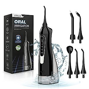 Water Dental Flosser Teeth Pick: Portable Cordless Oral Irrigator 300ML Rechargeable Travel Irrigation Cleaner IPX7 Waterproof Electric Waterflosser Traveling Flossing Machine for Teeth Cleaning
