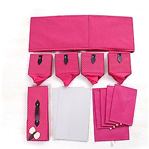 PILER Foldable Storage Box Bra Underwear Closet Organizer Drawer Divider Kit Set of 5 Dark Containers Divider with Drawers （blue）