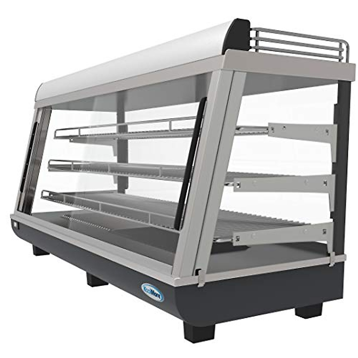 KoolMore - HDC-6C Commercial 48" Countertop Food Warmer Display Case Merchandiser with LED Lighting and Front Sliding Door - 6.5 cu.ft.,Black