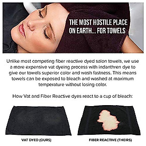 Arkwright Bleach Safe Sr. Salon Towels - (Pack of 12) 100% Ring Spun Cotton Super Soft, Lightweight, Quick Dry, Absorbent Hand Towel for Hotel, Spa, Cosmetology, 16 x 28 in, Charcoal