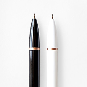 U Brands 'The Monterey' Retractable Ballpoint Pen, Black and White, Black Ink, 2-Pack