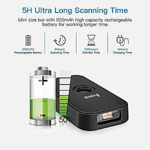 Eyoyo Wireless 1D Barcode Scanner Bluetooth, 2.4G Wireless & Wired 3-in-1 Bar Code Scanner Portable USB 1D ISBN Book Reader, Compatible with Tablet iPhone iPad Android Windows Mac OS(Pink)