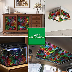 DKTIE Window Privacy Film with Installation Tools, Static Cling Rose Window Sticker Bathroom Glass Window Decals Non Adhesive for Home Windows (B3565, 17.7" × 78.7")