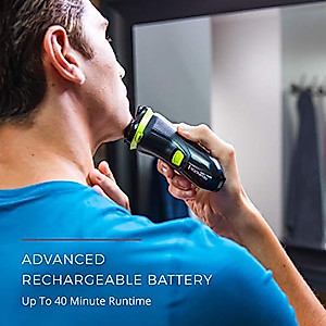Remington Ultrastyle Rechargeable Rotary Shaver, Pr1320, Black/Neon Green