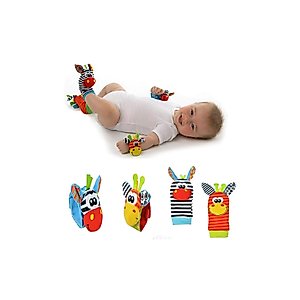 Baby Socks Wrist Rattles for Infants | Rattle Socks for Baby Girls & Boys (Zebra),Large