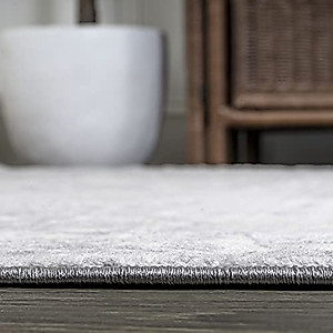 JONATHAN Y MDP103B-8 Modern Vintage Moroccan Medallion Indoor Area-Rug Country Easy-Cleaning Bedroom Kitchen Living Room Non Shedding, 8 X 10, Light Gray