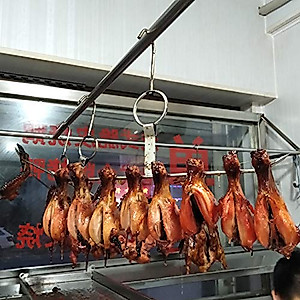 TIHOOD 2PCS Stainless Steel Chicken Wings and Leg Smocking Hanger Meat Hooks Bacon Shop Hook BBQ Grill Hanger Cooking Tools Accessories