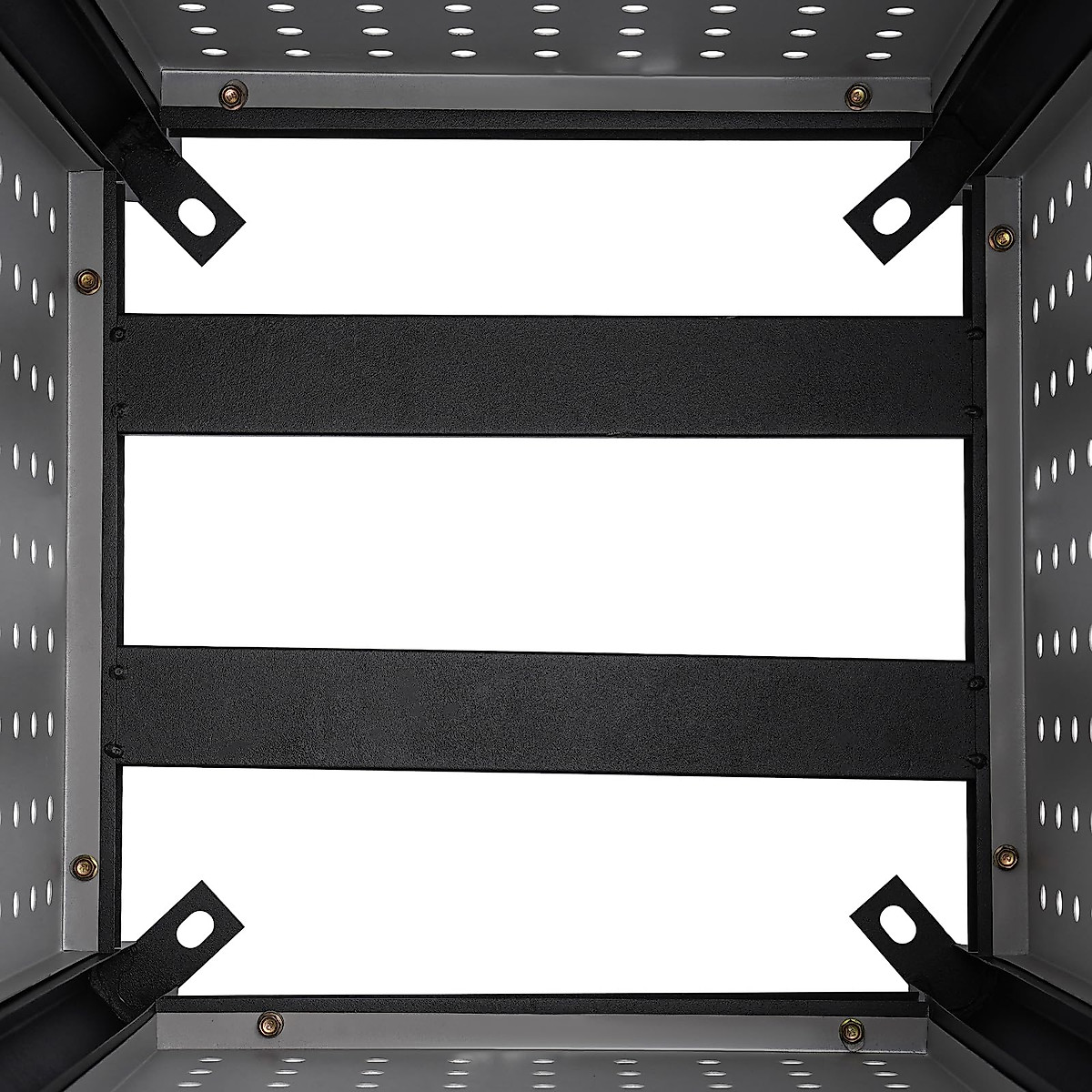 Oiveinya Industrial Waste Container,Stainless Steel Galvanized Heavy Duty Trash Can with Lid and Ashtray,Large Square Trash Can for Industrial Mall Kitchen Restaurants Indoor Outdoor (15 Gallons)