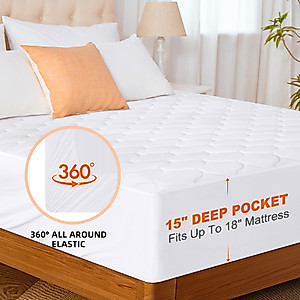 JinJeeo Heated Mattress Pad Queen Electric Mattress Pads Electric Bed Warmer Fit up to 21" with 11 Heat Settings Dual Controller 9 Hours Auto Shut Off, White