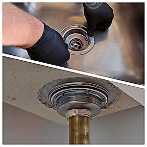 Highcraft 7511 Kitchen Sink (3-1/2'' Inch) Stainless Steel Drain Assembly With Strainer Basket-and Rubber Stopper, 3.5