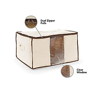 Covermates Keepsakes – Canvas Storage Bag - Premium Canvas - Carrying Handles -Dual Zipper Pulls - Indoor Storage-Natural