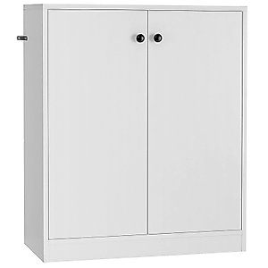 Giantex 2 Door Storage Base Cabinet - Freestanding Floor Cabinet with 3-Tier Shelf, Non-Slip Foot Pads, Kitchen Cupboard Storage Organizer for Living Room, Hallway, Entryway, Office (White)