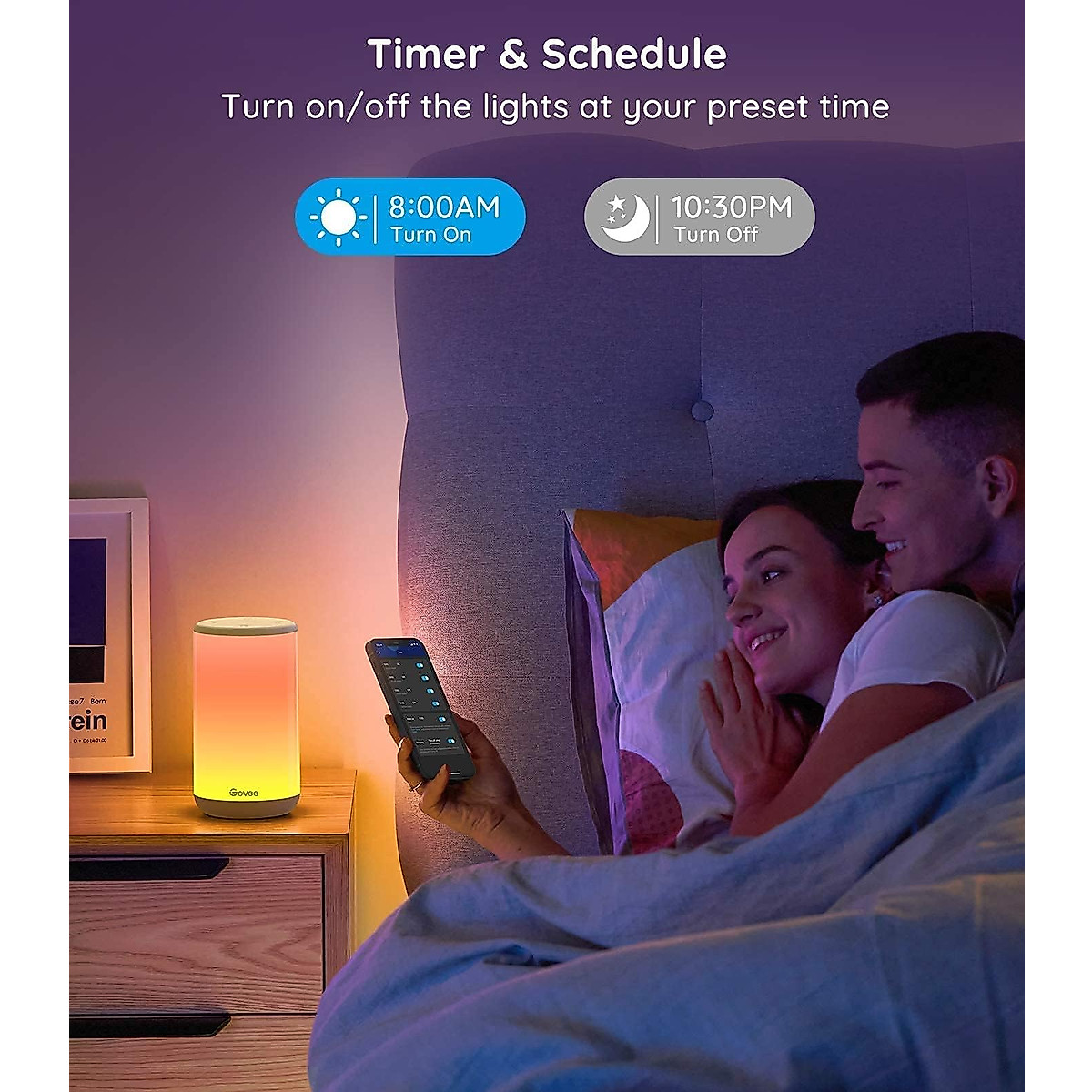 Govee RGBIC Table Lamp, Smart Lamp Work with Alexa, LED Beside Lamp with Music Sync and 43 Scene Modes, Ambiance Color Changing Lamp for Bedroom Decor, Dimmable Night Light (Corded Electric)