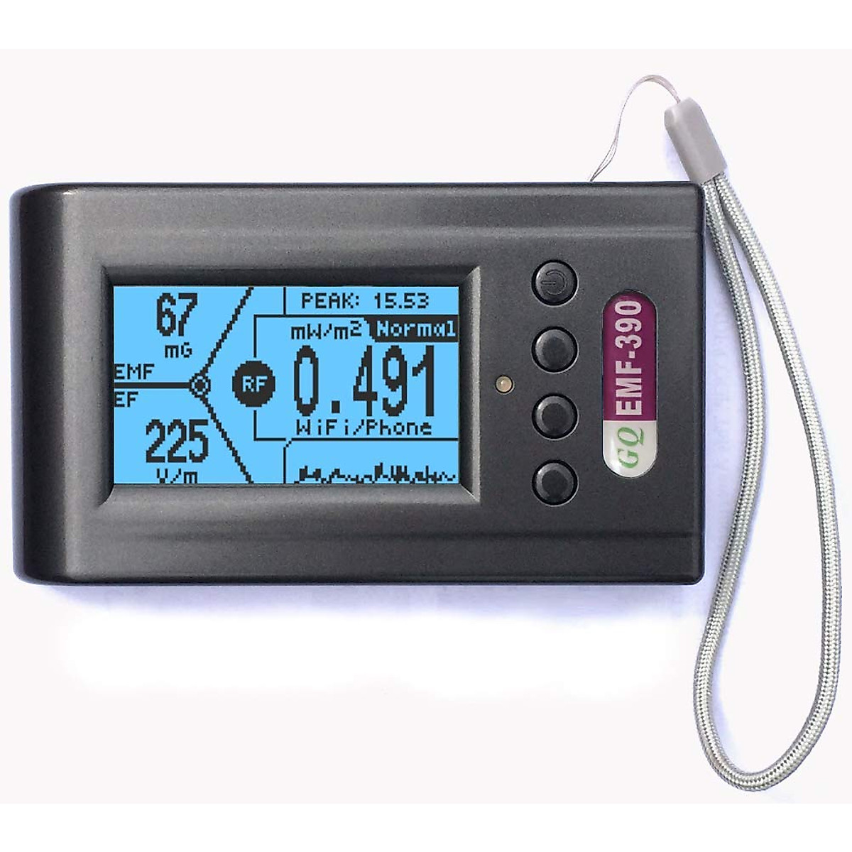 Advanced EMF Meter GQ EMF-390 3-in-1 EMF ELF RF Meter, 5G Cell Tower Smart Meter WiFi Signal Detector RF up to 10GHz with Data Logger and 2.5Ghz Spectrum Analyzer