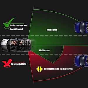 SEADEAR 10 Pieces Reflective Warning Stickers, Night Warning Reflective Sticker Waterproof PET Reflective Sticker Personalized Body Stickers for Car, Motorcycle, Helmet, Rectangular Red