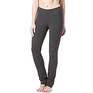 Fishers Finery Women's Ecofabric Straight Leg Yoga Pant with Pockets (H Gry, M) Heather Gray