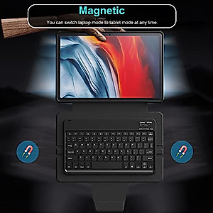 INFILAND Samsung Galaxy Tab S8 Plus/ S7 FE/ S7 Plus Backlit Keyboard Case, Multi-Angle 7 Colors Backlight Detachable Wireless, Black