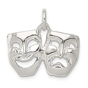 IceCarats 925 Sterling Silver Comedy Tragedy Necklace Charm Pendant 21mm x 22mm Only