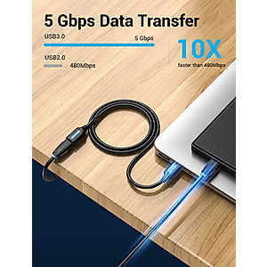 VENTION 4-Port USB 3.0 Hub and USB Extension Cable 6.6FT