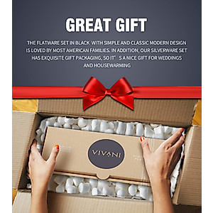 VIVANI 16 Piece Silverware Set for 4, Premium Stainless Steel Cutlery Set, Utensil Sets, Flatware Sets for 4, Forks Spoons and Knives Set Dishwasher Safe for Home Kitchen