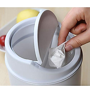 m·kvfa Mini Desktops Trash Cans, Creative Covered Kitchen Living Room Trash Can, Desk Organizer Garbage Storage Bin, Countertop Trash Recycling Containers (Gray)