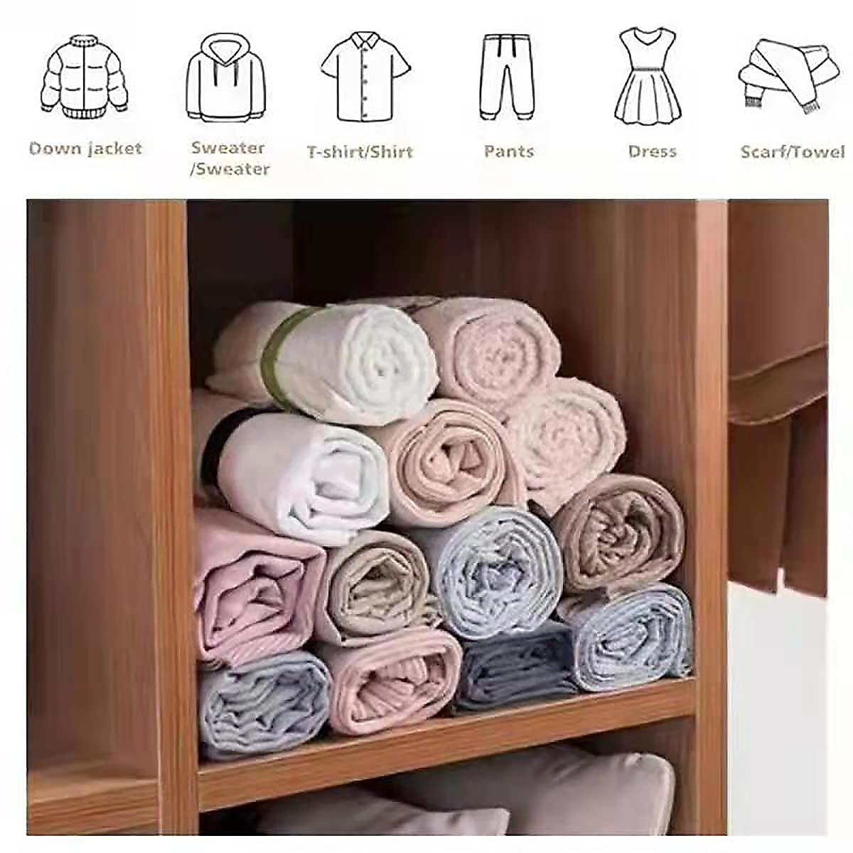 Tesrin Elastic Storage Portable Clothes Organization for Room Organizer and Clothes Storage with Towel Clips 24 Pcs