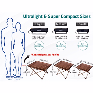 Folding Camping Table That Fold Up Lightweight, Small Camp Table, Foldable Beach Table for Sand Foldable Table Camping, Side Table, Portable Mini Camping Table Folding, Backpacking Table Ultralight