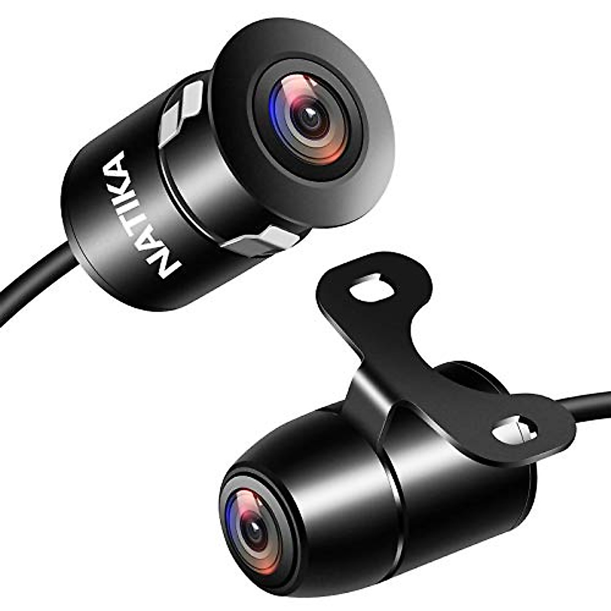 NATIKA Backup/Front/Side View Camera: No Distortion Effect Starlight Night Vision HD Metal Flush or Surface Mount CVBS | AHD Reverse Rear View Backup Camera for Cars Pickup Trucks SUVs RVs Vans