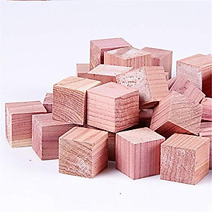 FunSpt 36 Pcs Cedar Blocks Cube with Fragrance Odor 100% Nature Aromatic Red Ceder Planks for Hanger Wardrobes Closets Drawers Freshener Clothes,005
