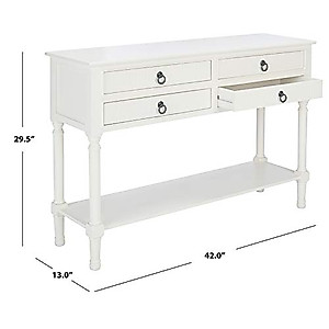 Safavieh Home Collection Haines White 4-Drawer Bottom Shelf Console Table