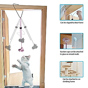 ZPH Cat Toys Interactive for Indoor Cats,2PCS Retractable Cat Wand Toys,10PCS Teaser Toys&1PCS Hanging Door Lure Cat Toy,Interactive Feather toy for Teaser Play and Chase Exercise With Kitten