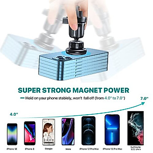 Miracase [Upgraded] Universal Magnetic Phone Holder for Car,[2nd Generation Vent Clip&Strong Magnets] Hands Free Car Phone Mount, Air Vent Cell Phone Holder for All Phones