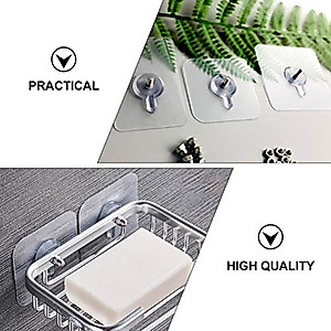 Cabilock Shower Curtain Hooks Shower Curtain Hooks Wall Hooks 10pcs Adhesive Hooks Self-Adhesive Hooks Adhesive Pads Wall Screw Stickers Shower Curtain Hooks Wall Hooks Wall Hooks