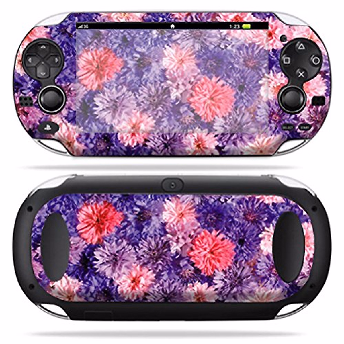 MightySkins Skin Compatible with PS Vita PSVITA Playstation Vita Portable wrap Sticker Skins Purple Flowers