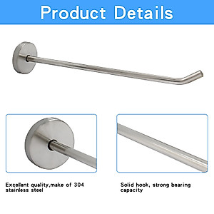 Moicstiy 4 Pack 8 Inch Stainless Steel Coat Hook, Robe Hook Heavy Duty Nose Wall Hooks Bath Towel Hangers for Living Room, Hotel, Bathroom, Kitchen, Garage (Silver)