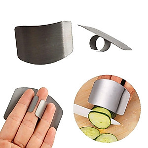 Finger Protector, Stainless Steel Finger Protector Guard for Safe Chopping and Slicing in Kitchen Adjustable Easy to Clean Tool for Chefs and Home Cooks