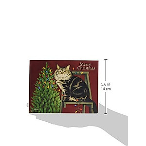 LANG Stringing Lights Boxed Christmas Cards, 18 Cards & 19 Envelopes, Full-Color Artwork Inside and Out, Fully Designed Envelopes, Linen-Embossed Paper Stock (1004833)